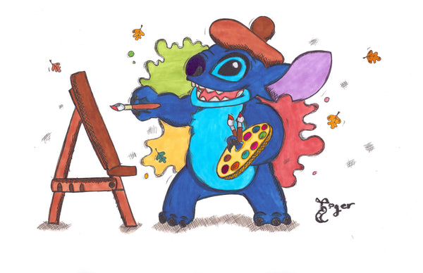 Artist Stitch 11x17 Character Drawing – The Autistic Tiger
