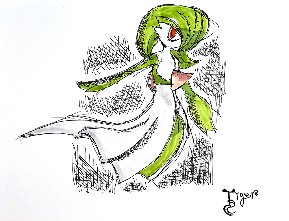 Gardevoir - Pokemon - 11x17 Character Drawing – The Autistic Tiger