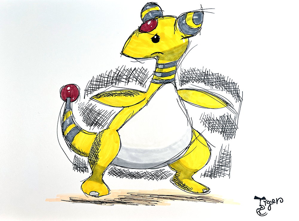 Ampharos - Pokemon - 11x17 Character Drawing – The Autistic Tiger
