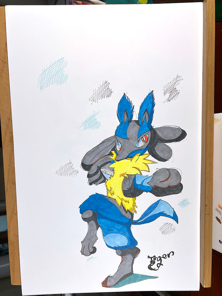 Lucario - Pokemon - 11x17 Character Drawing – The Autistic Tiger