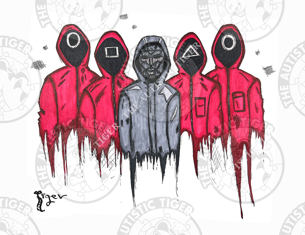 Art Print - N11 Front Man and Guards - Squid Games – The Autistic Tiger
